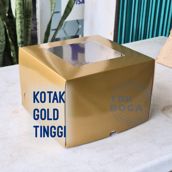 Jual Box Kotak Gold Emas ( 22, 25 cm ) Dus Fuji Penguin Gold Cake Bolu ...