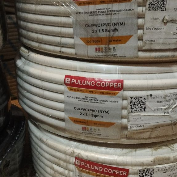 Jual KABEL LISTRIK NYM PULUNG COPPER 2x1,5mm PERMETER | Shopee Indonesia