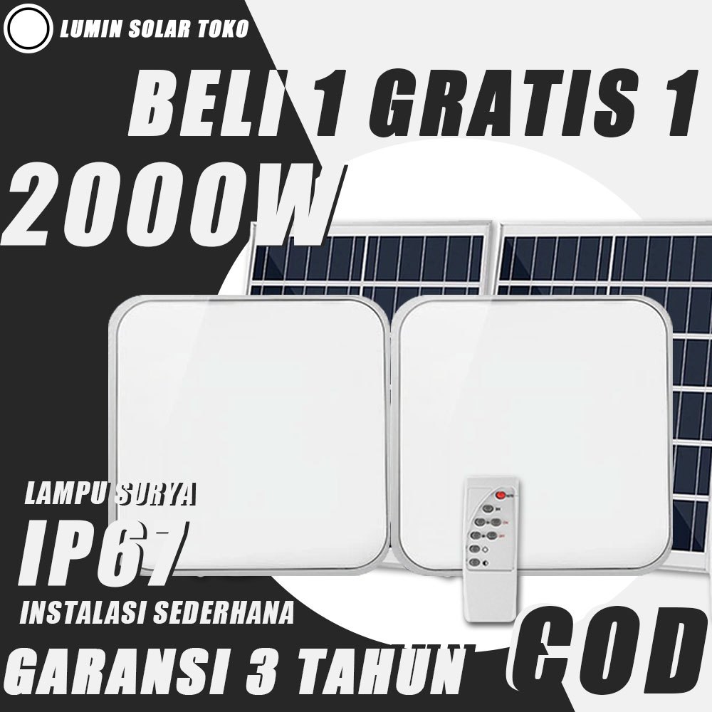 Jual 【Beli 1 gratis 1】LUMIN SOLAR TOKO 2000W Lampu langit-langit surya ...