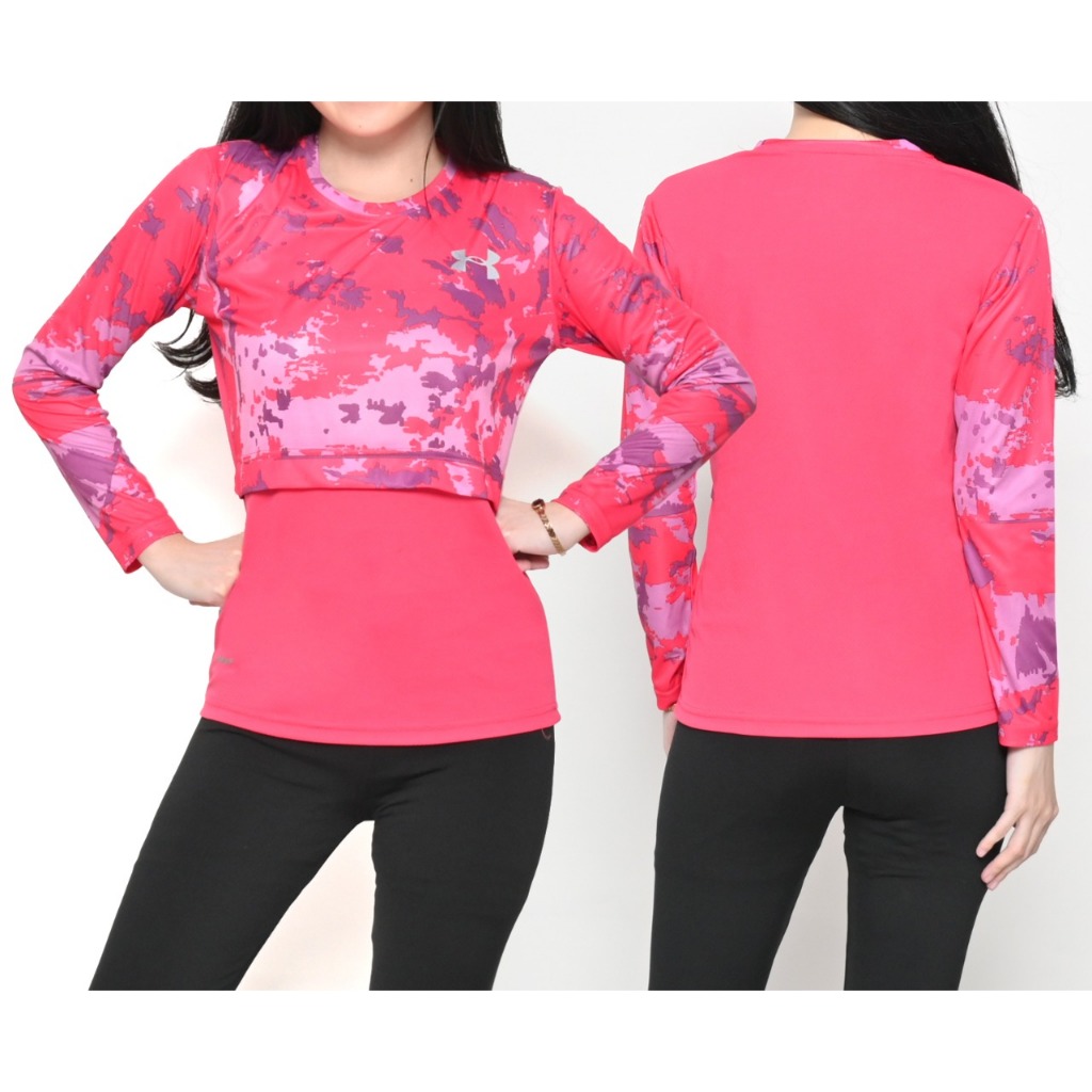 Jual BAJU SPORT WANITA LENGAN PANANG MODEL CROP BAGIAN DEPAN # ...