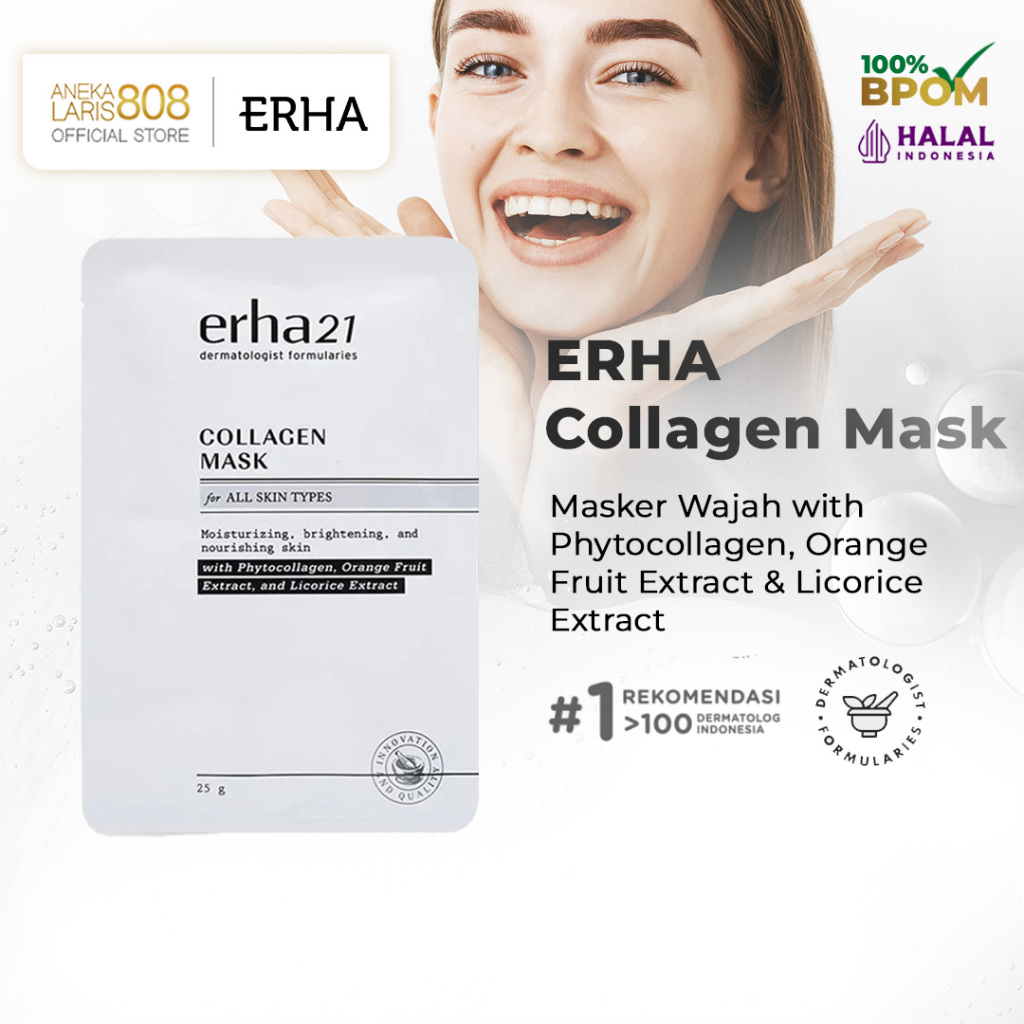 Jual ERHA Masker Wajah Collagen Mask - Phytocollagen, Orange Fruit ...