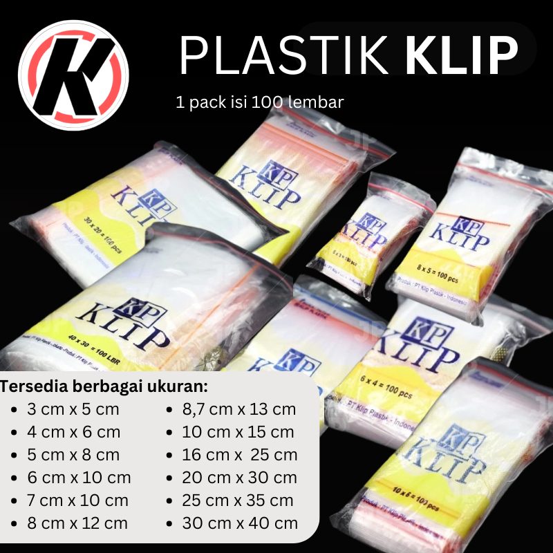 Jual Plastik Klip ziplock ukuran besar 1 pack isi 100 lembar size 12X20 ...