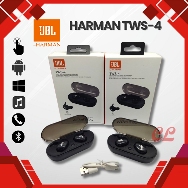 Jual Headset Bluetooth V5.0 JBL TWS - 4 Wireless Earbuds Stereo Full ...