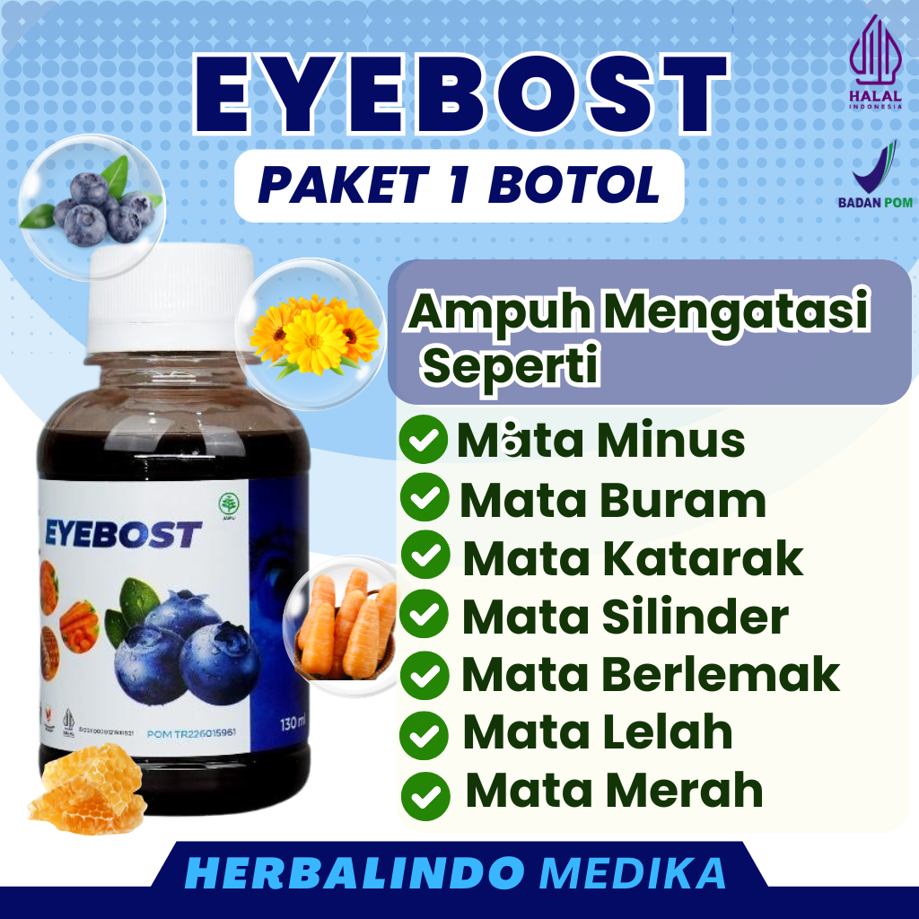 Jual Eyebost 1 Botol obat herbal katarak mata minus dan buram madu ...