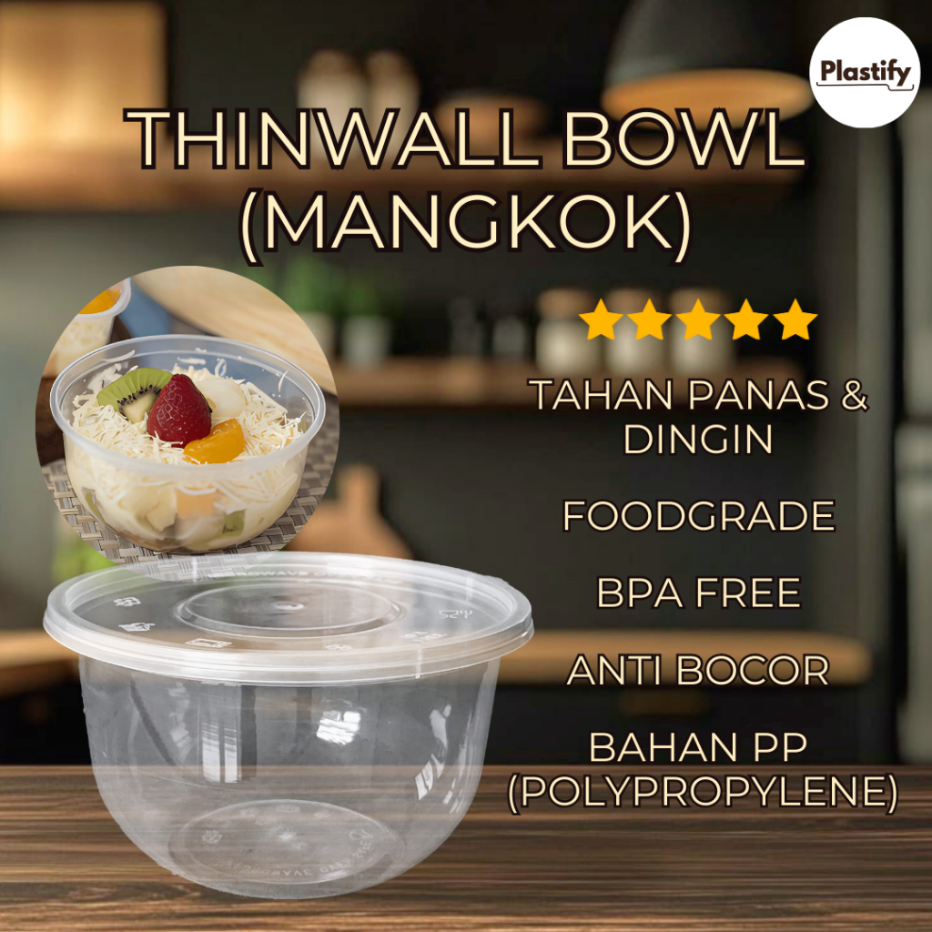 Jual Thinwall Bowl 200ml 300ml 400ml isi 25pcs - Food Container Tempat Makan Plastik Food Grade ...