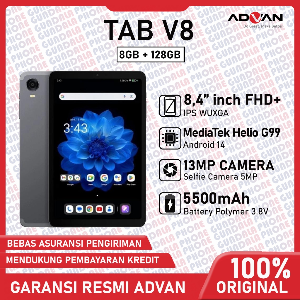 Jual Advan Tab V8 Helio G99 8GB+8GB / 128GB IPS FHD Garansi resmi ...