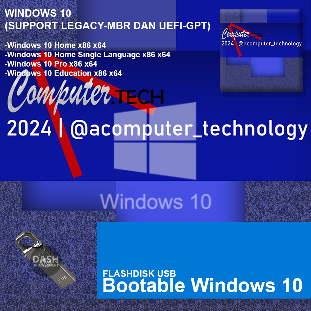 Jual Windows 10 Bootable USB Flashdisk | Windows 10 (GPT) | Shopee ...