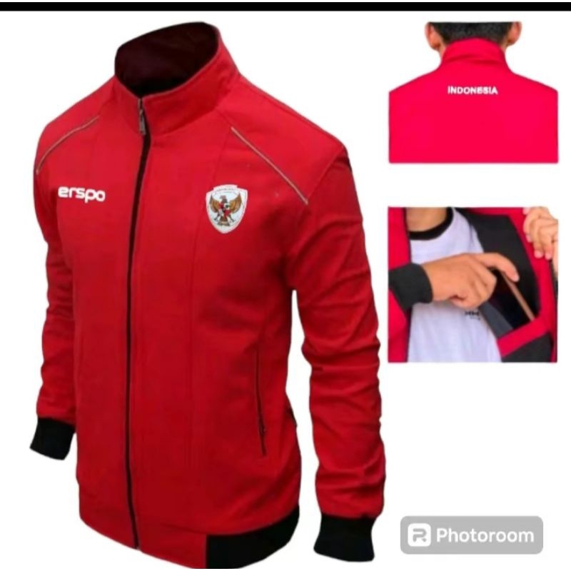 Jual jaket timnas indonesia 2024 warna merah dan putih tersedia ukuran ...