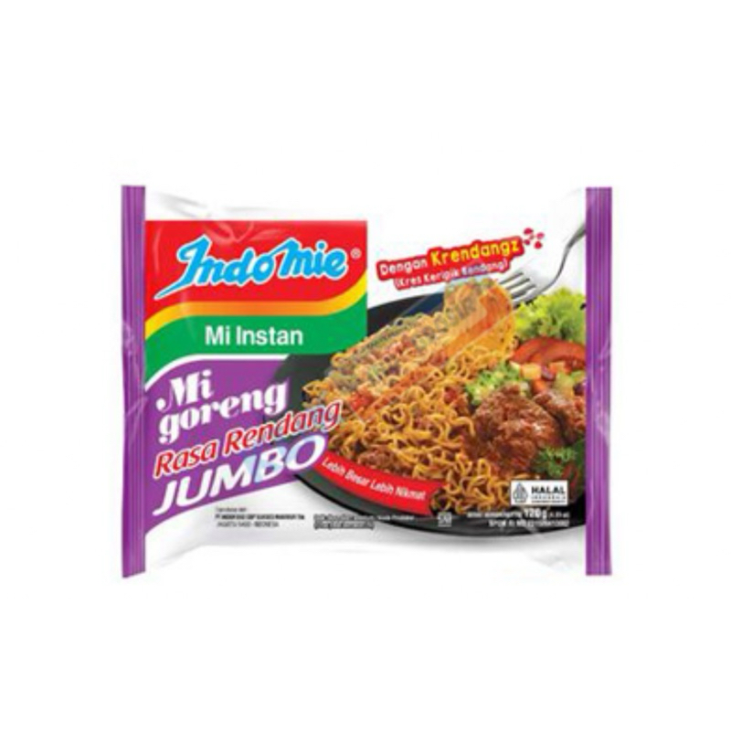 Jual indomie goreng , mie goreng rasa rendang size jumbo 120 g | Shopee ...