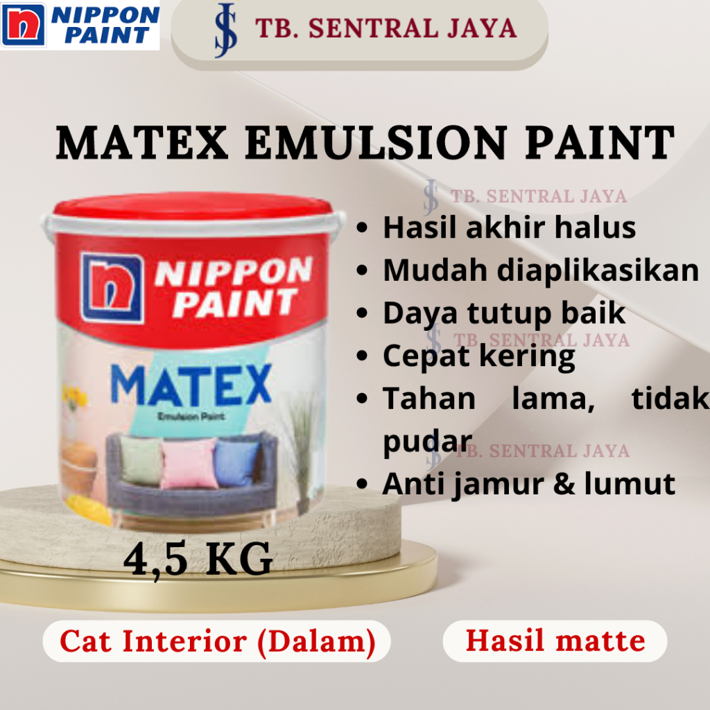 Jual Cat Tembok Matex Emulsion 20Kg/Cat Dinding Interior/Cat Nippon ...