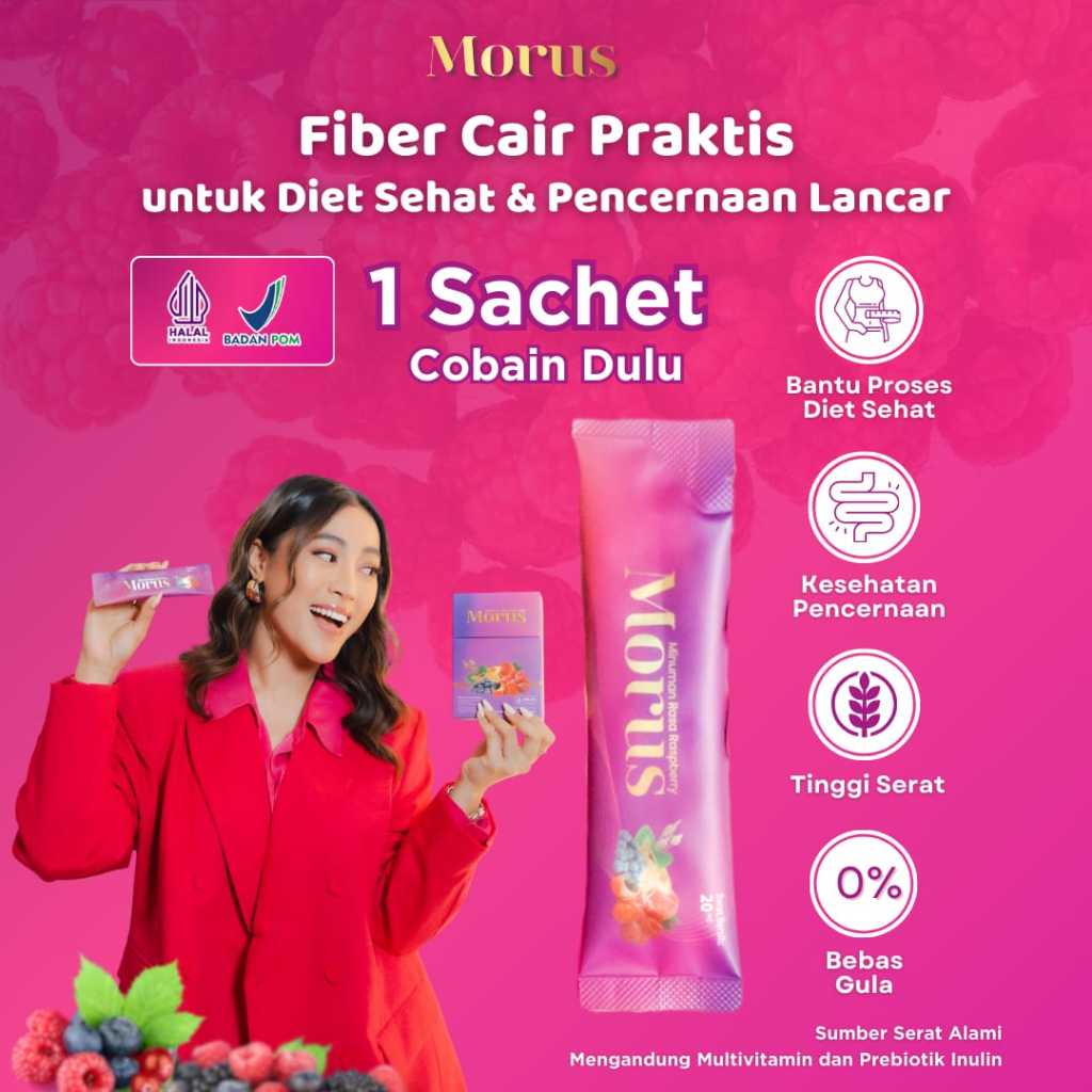 Jual Morus Fiber Drink Rasa Raspberry - 3 sachet(Cobain Dulu)! | Shopee ...