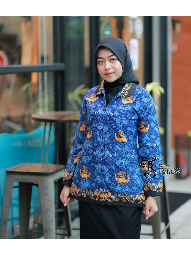 Jual Baju Korpi Wanita dan Pria Terbaru Full Furing Kerah Hitam Lengan Panjang Katun Halus ...