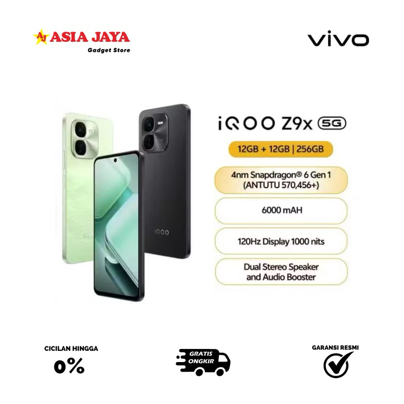 Jual [Ex Display] iQOO Z9x 5G Ram 8/256 - Mystic Black - Snapdragon 6 Gen 1 4nm (ANTUTU 570,456 ...