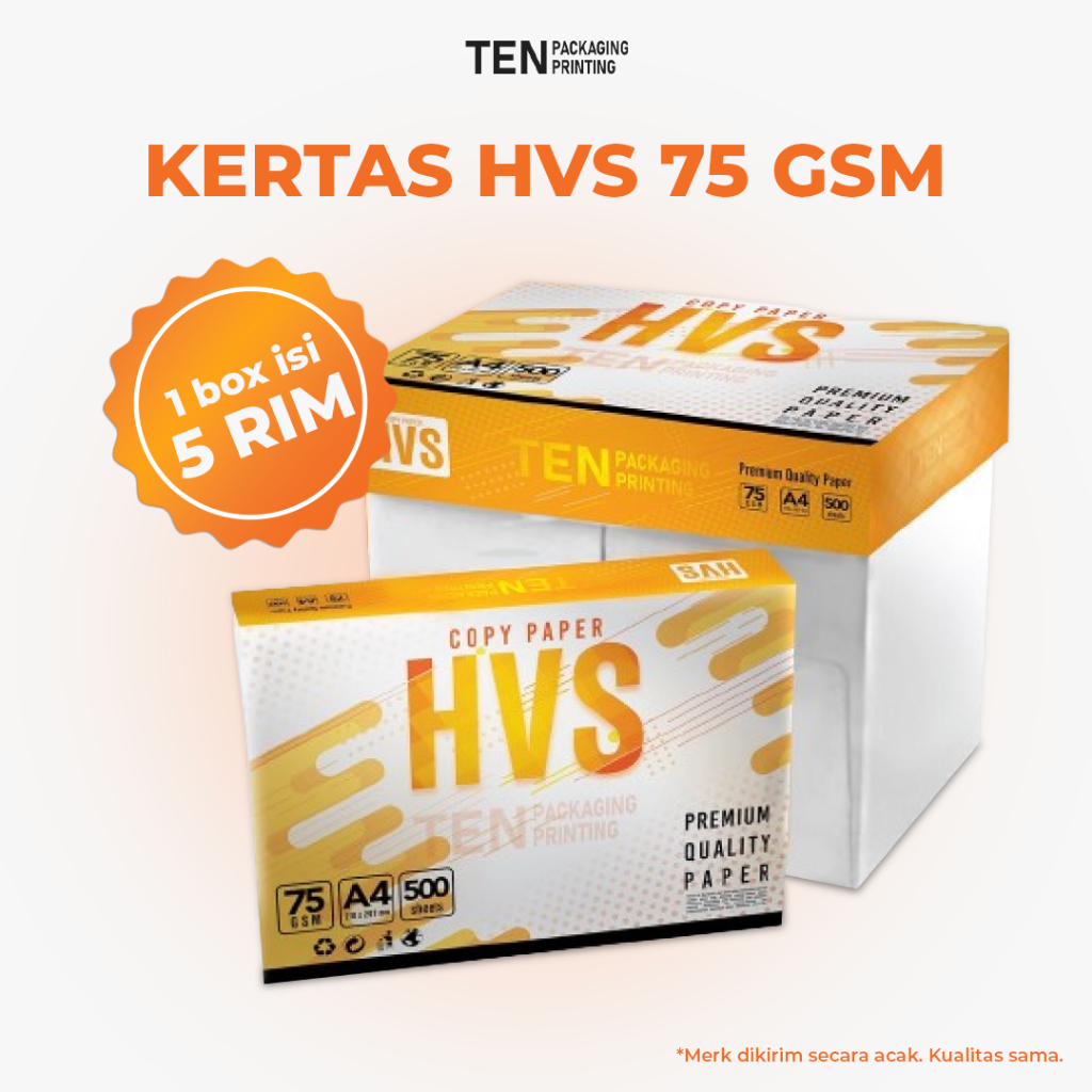 Jual (1 Box) Kertas HVS A4 F4 75gr Termurah Copy Paper - Isi 5 Rim ...
