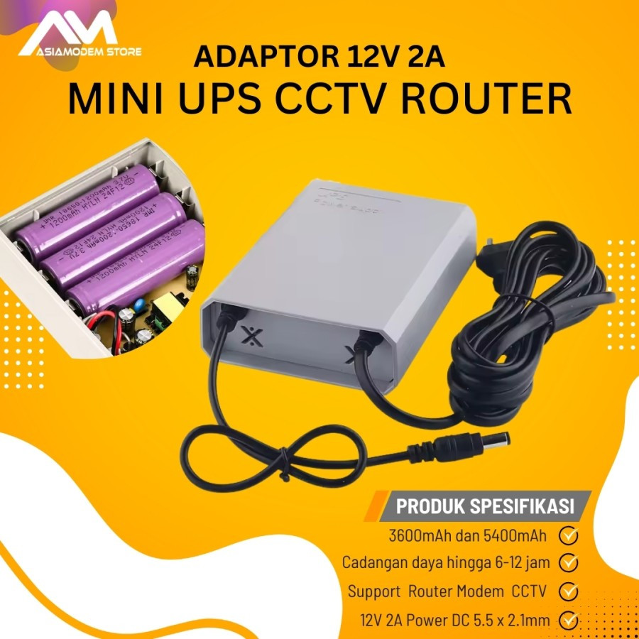 Jual UPS Mini 12V 2A backup Router Modem CCTV Power Supply 3600mAh ...