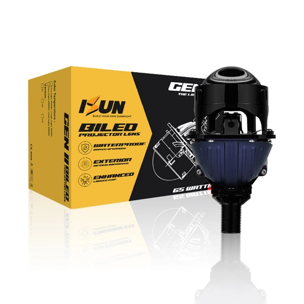 Jual 4ds! ISUN Lampu BILED Projector GEN-2 dengan Blue Lens DC12V/65W ...