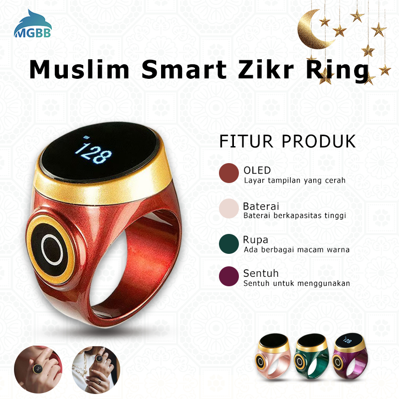 Jual MGBB Smart Tasbih Tally Counter Ring for Muslims Zikr Digital ...