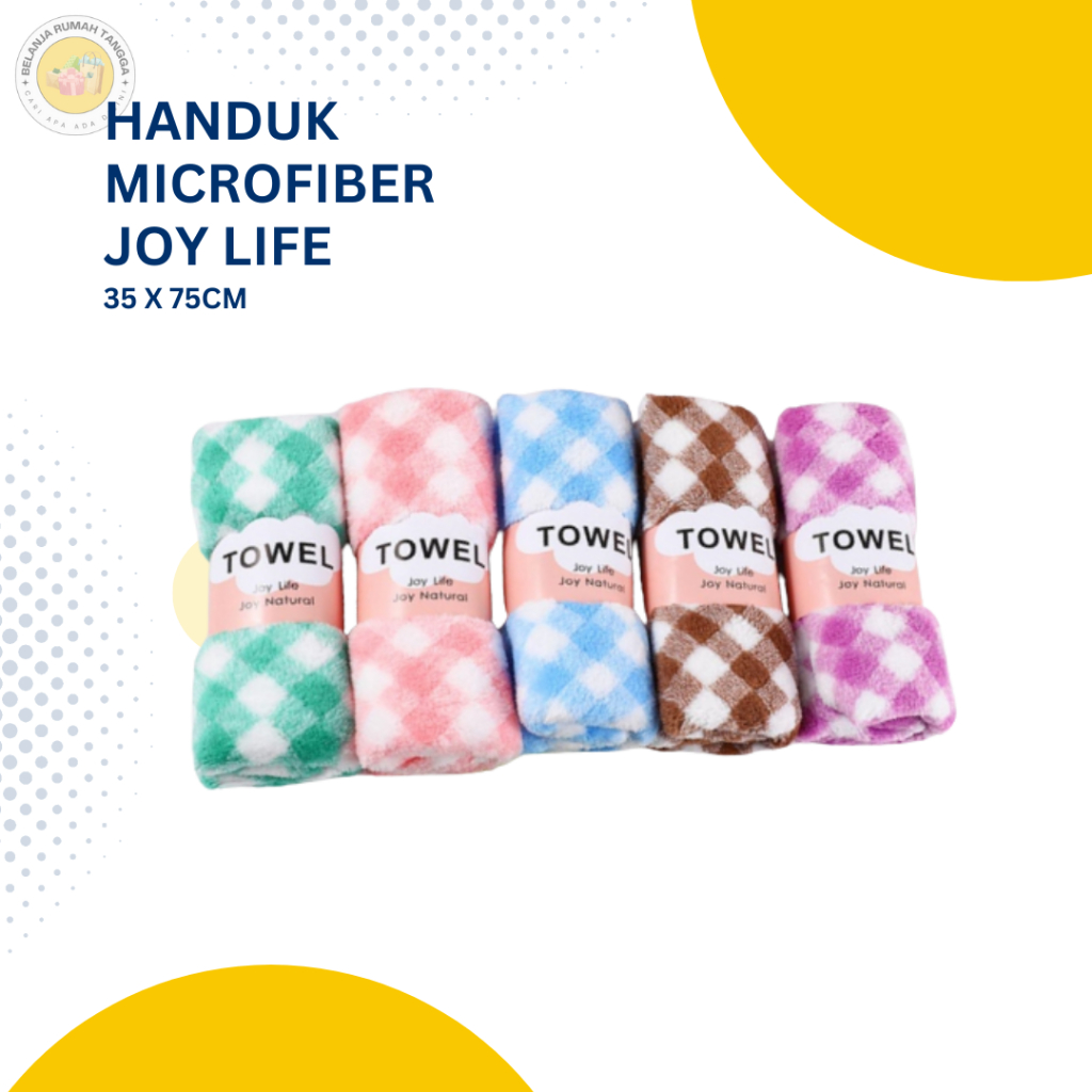Jual Handuk Lembut 35 x 75cm Microfiber | Towel Joy Life Joy Natural ...