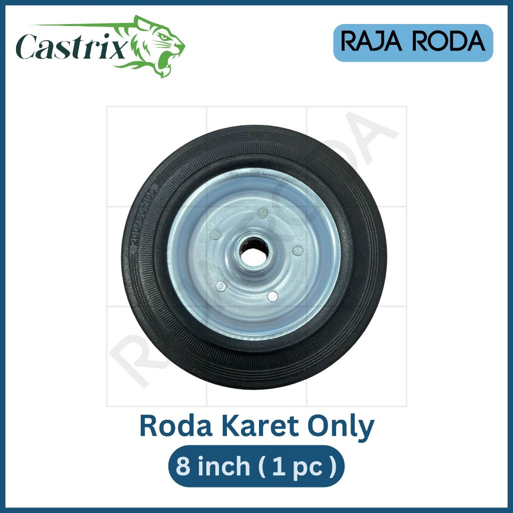 Jual Castrix Roda Karet Only Troli Steling Etalase Rak 8" Rubber Caster ...