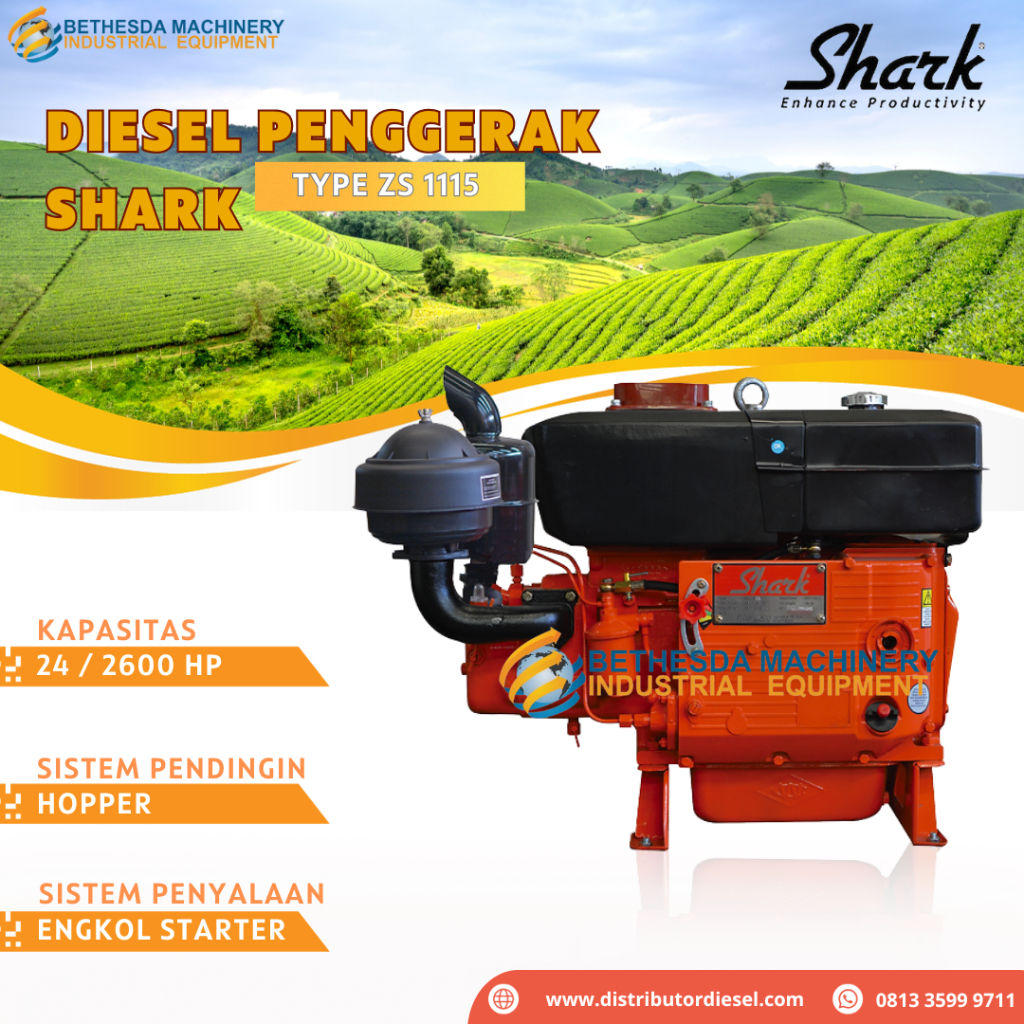 Jual Mesin penggerak Shark ZS 1115 WO 24 HP Diesel Engine 24HP/24PK | Shopee Indonesia