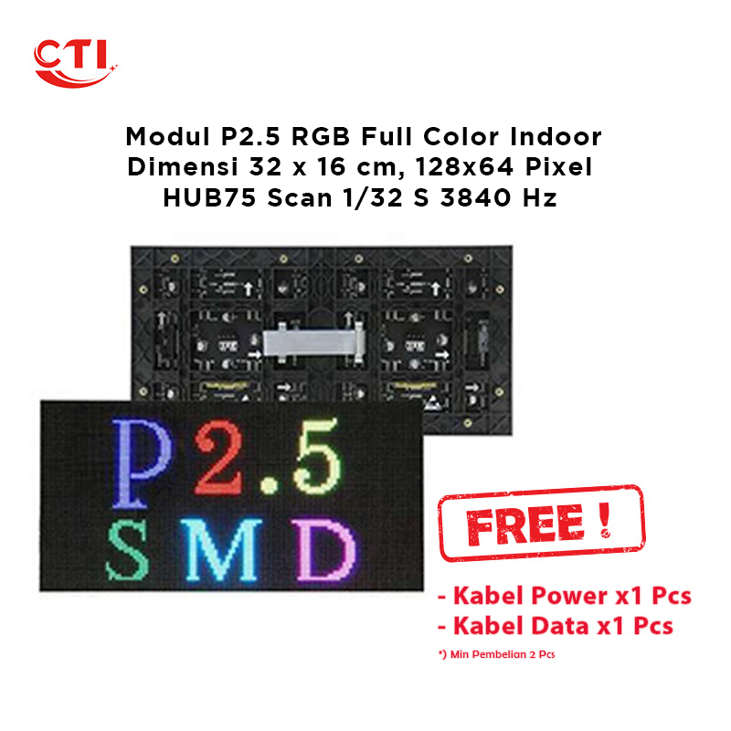 Jual LED Screen Panel/Module P2.5 Led Videotron Running Text SMD RGB ...