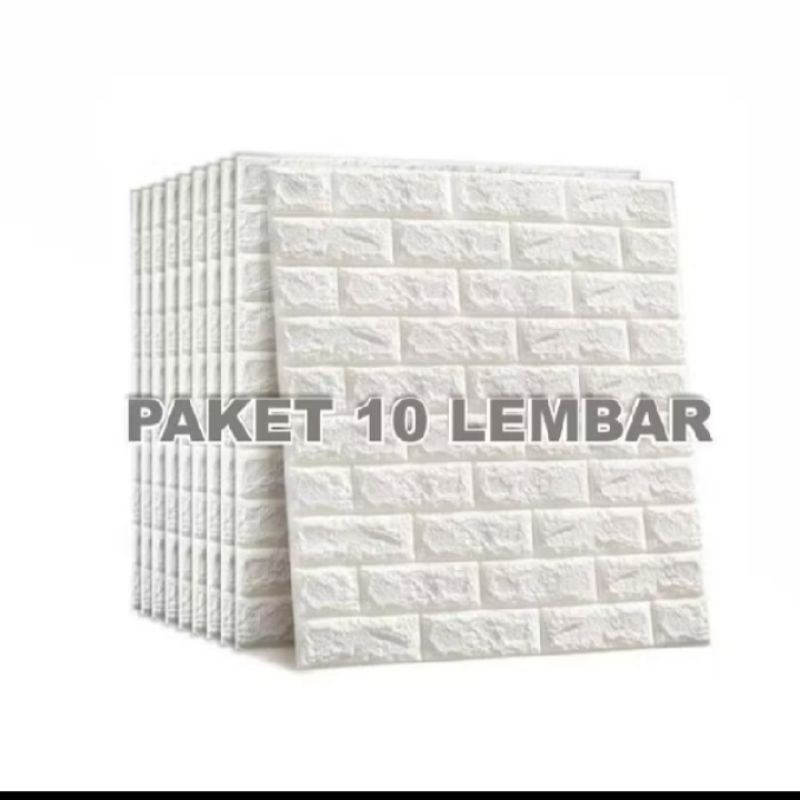 Jual wallpaper motif bata putih wallpaper dinding isi 10 lembar ...