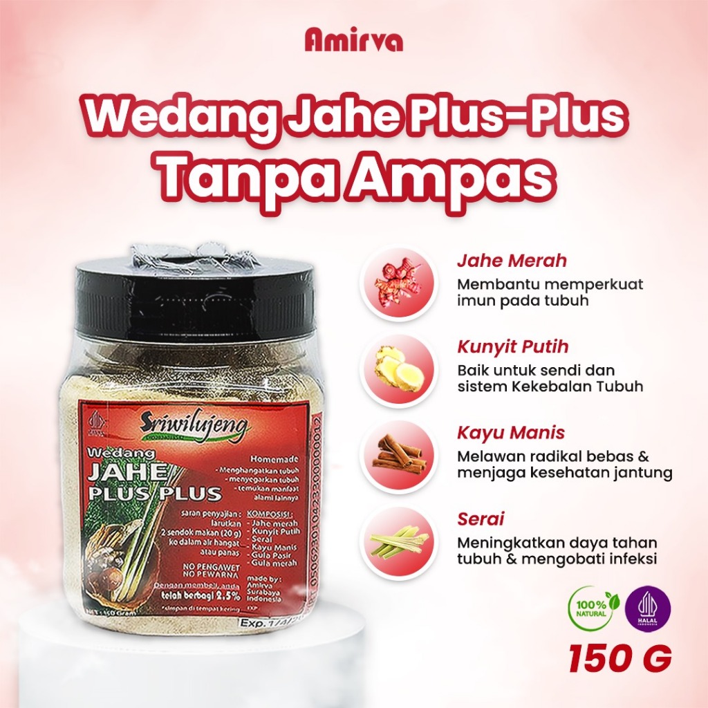 Jual SRIWILUJENG Wedang Jahe merah 150gram, serbuk tanpa ampas jahe ...
