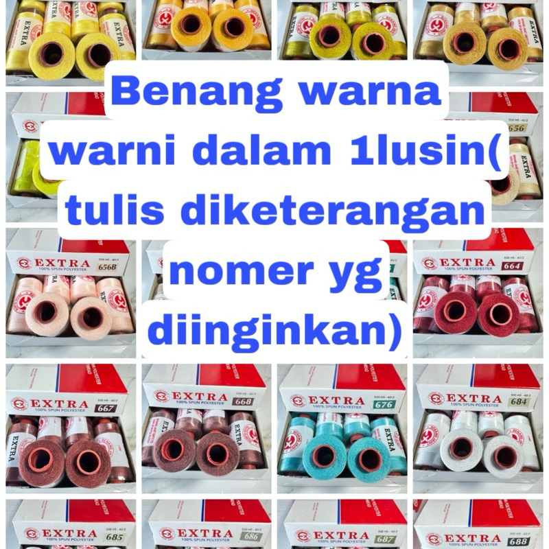 Jual benang extra warna mix 1lsn | Shopee Indonesia