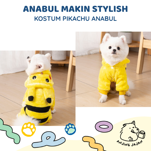Jual Baju Anjing Kucing Anabul Model Pikachu | Hoodie Anjing Kucing ...