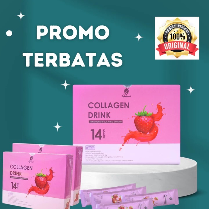Jual Collagen Drink Produk Original BPOM Halal Gratis Ongkir COD Queensi ori murah | Shopee ...