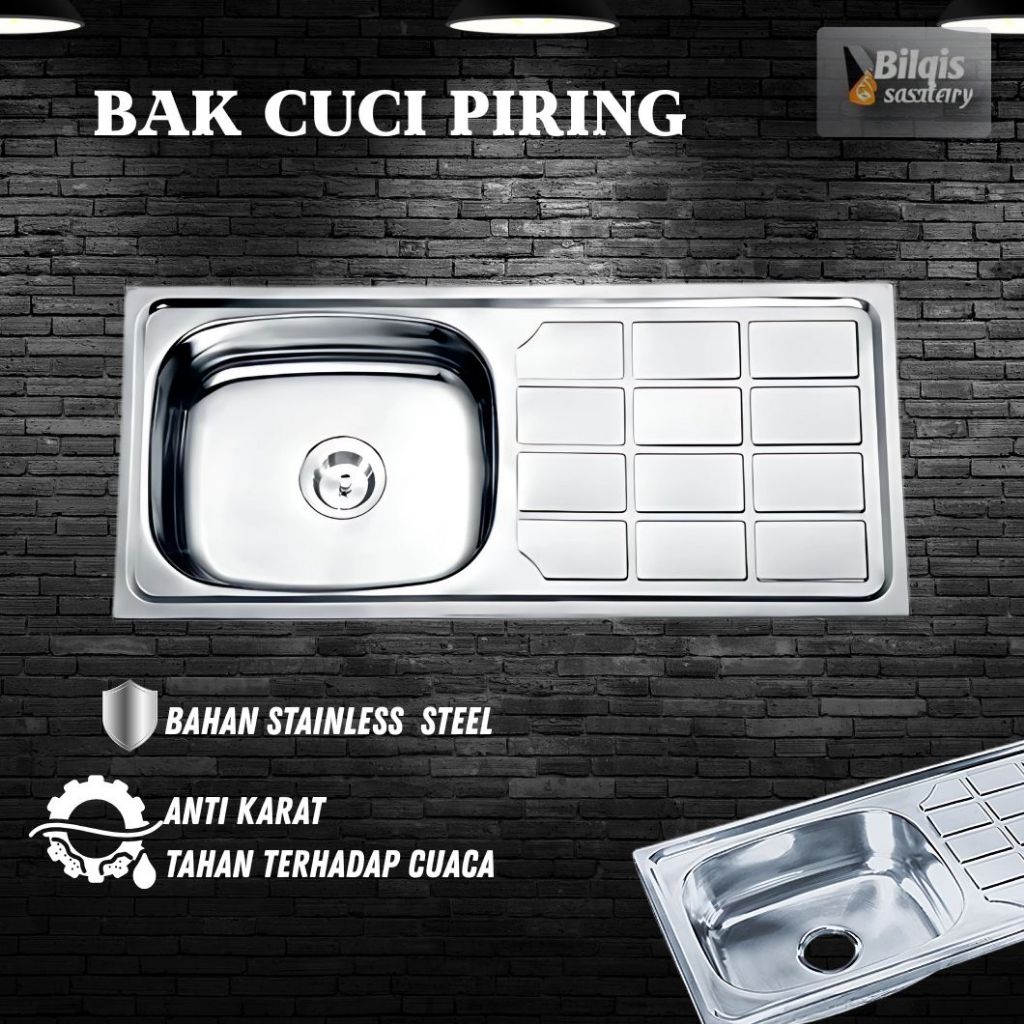 Jual Bak Cuci Piring Wastafel Sink Stainless Steel Dapur Tebal Satu ...