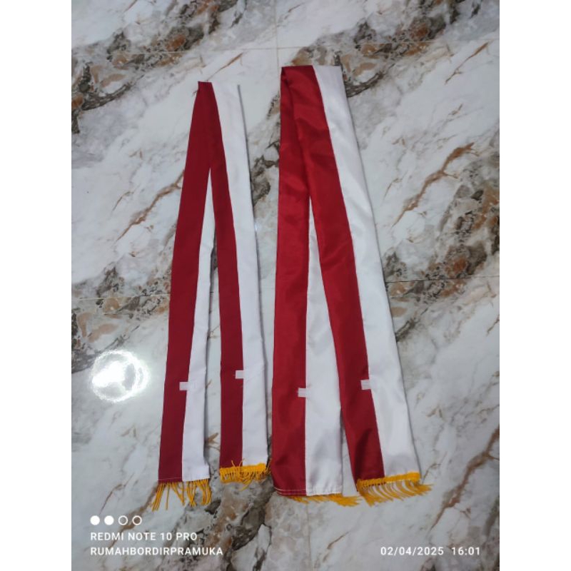 Jual SELENDANG MERAH PUTIH SELEMPANG POLOS MERAH PUTIH BAHAN KATUN ...