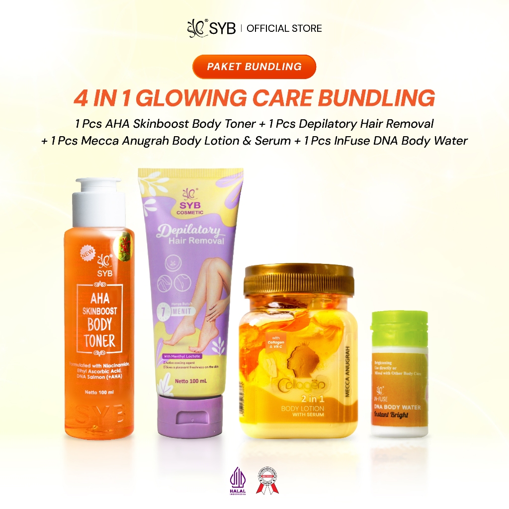 Jual Paket Bundling 4in1 (Depilatory Cream, AHA Toner, Mecca 2in1 DNA ...