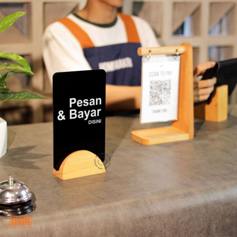 Jual Stand display menu kayu | Shopee Indonesia