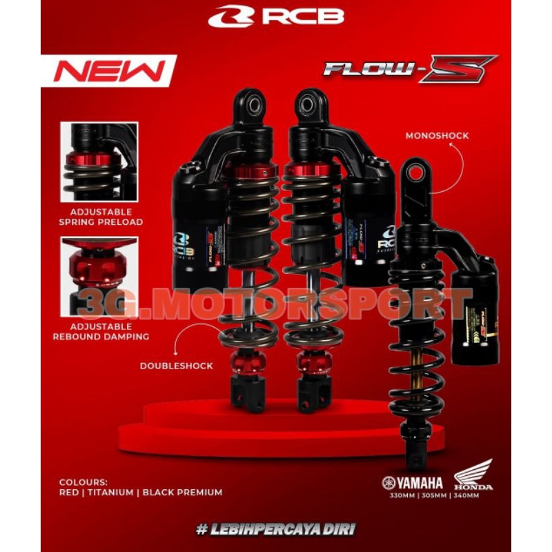 Jual SHOCK BELAKANG/SHOCKBREAKER FLOW S ADV 160 395MM RCB | Shopee ...