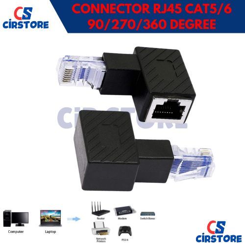 Jual RJ45 Male to Female Cat5 Cat6 Network LAN Extension Adapter ...