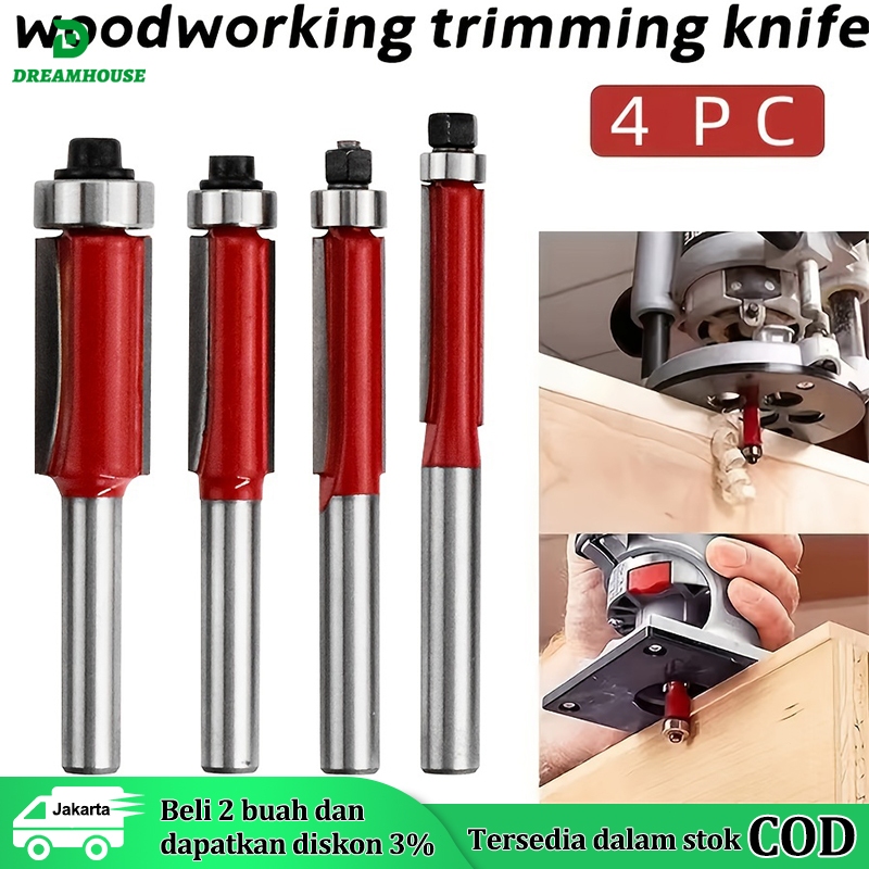 Jual Mata Profil Straight Flush Trimmer Router Bits Top Bearing Tusir ...