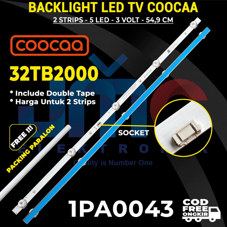 Jual BACKLIGHT TV LED COOCAA 32 INCH 32TB2000 2 STRIP 5 LED | Shopee Indonesia