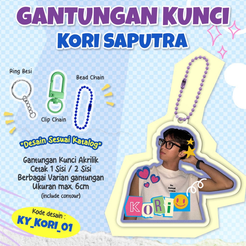 Jual GANTUNGAN KUNCI DESAIN KORI SAPUTRA / KEYCHAIN AKRILIK UKURAN 6cm ...