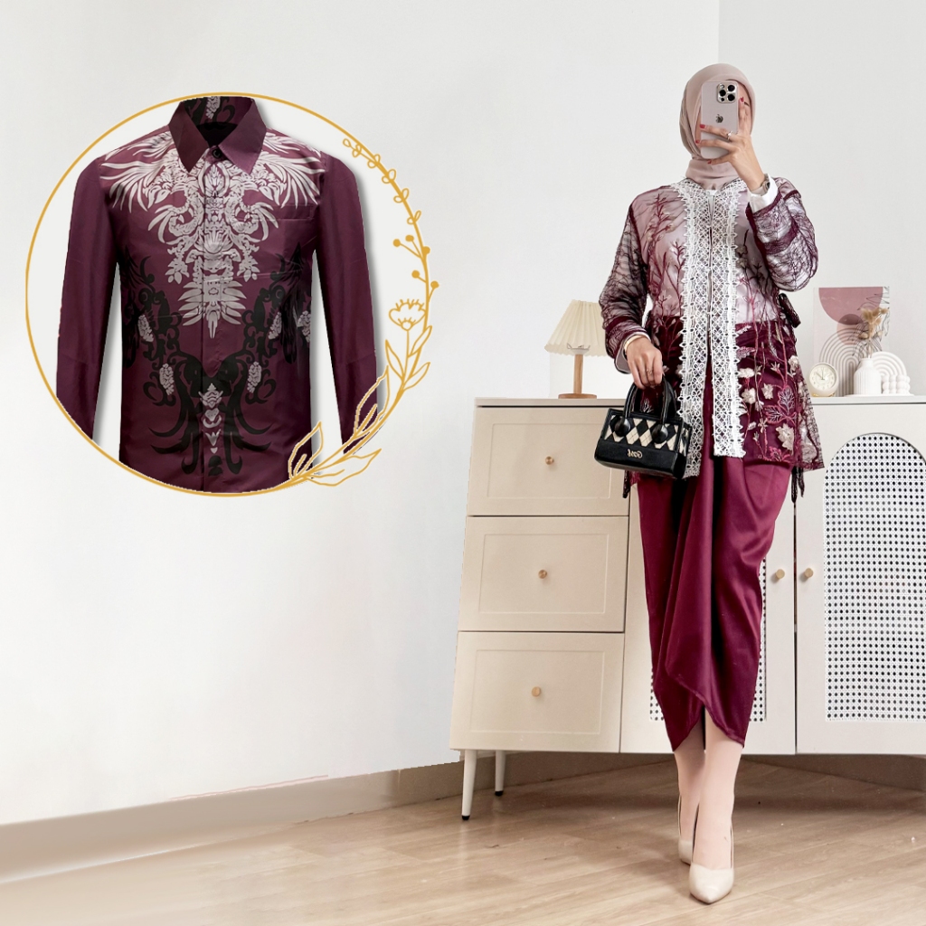 Jual Batik Couple Termurah - Oneset Couple Zafira Model Tulle Gardenia ...