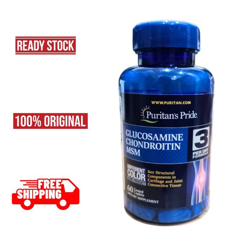 Jual Puritans Pride Glucosamine Chondroitin MSM 3 Per Day Formula 60 / 240 Caplets | Shopee ...