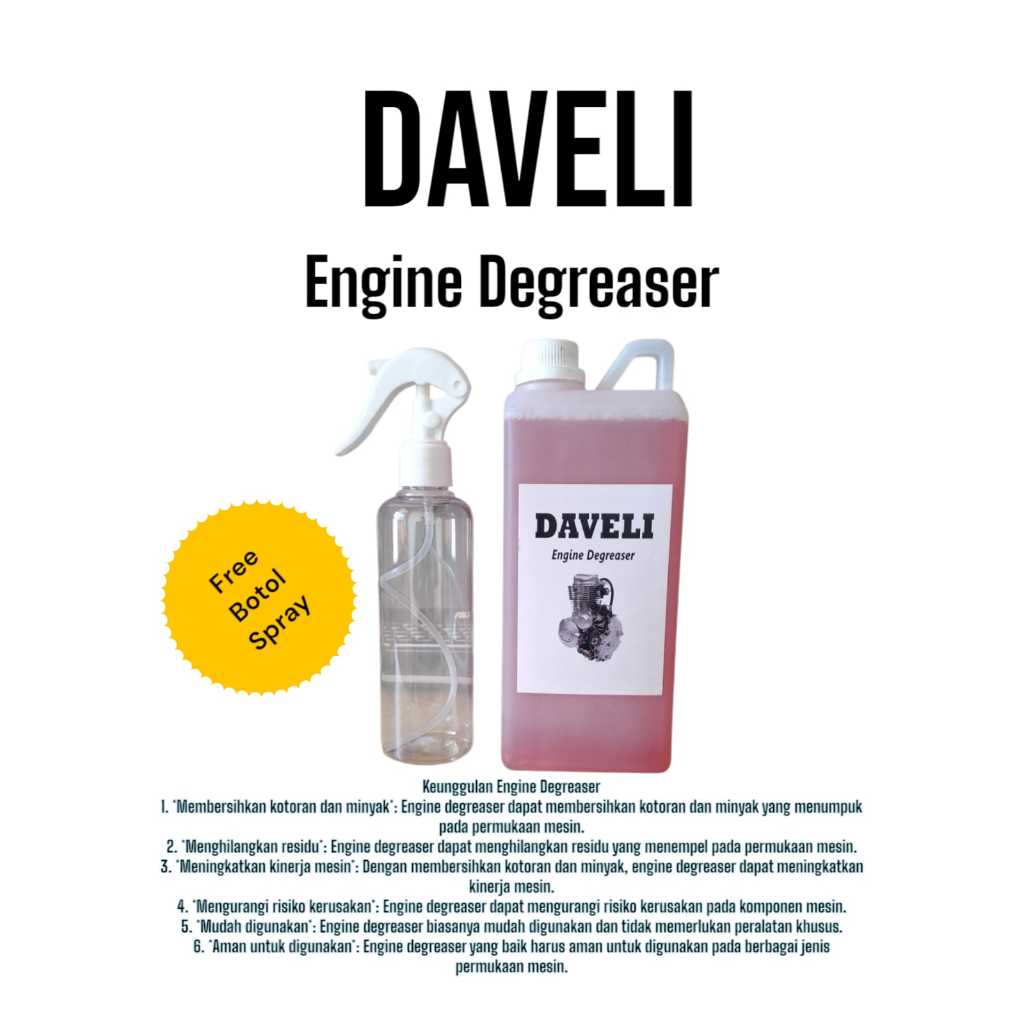 Jual Daveli Engine Degreaser 1 Liter / Pembersih mesin / Pembersih ...