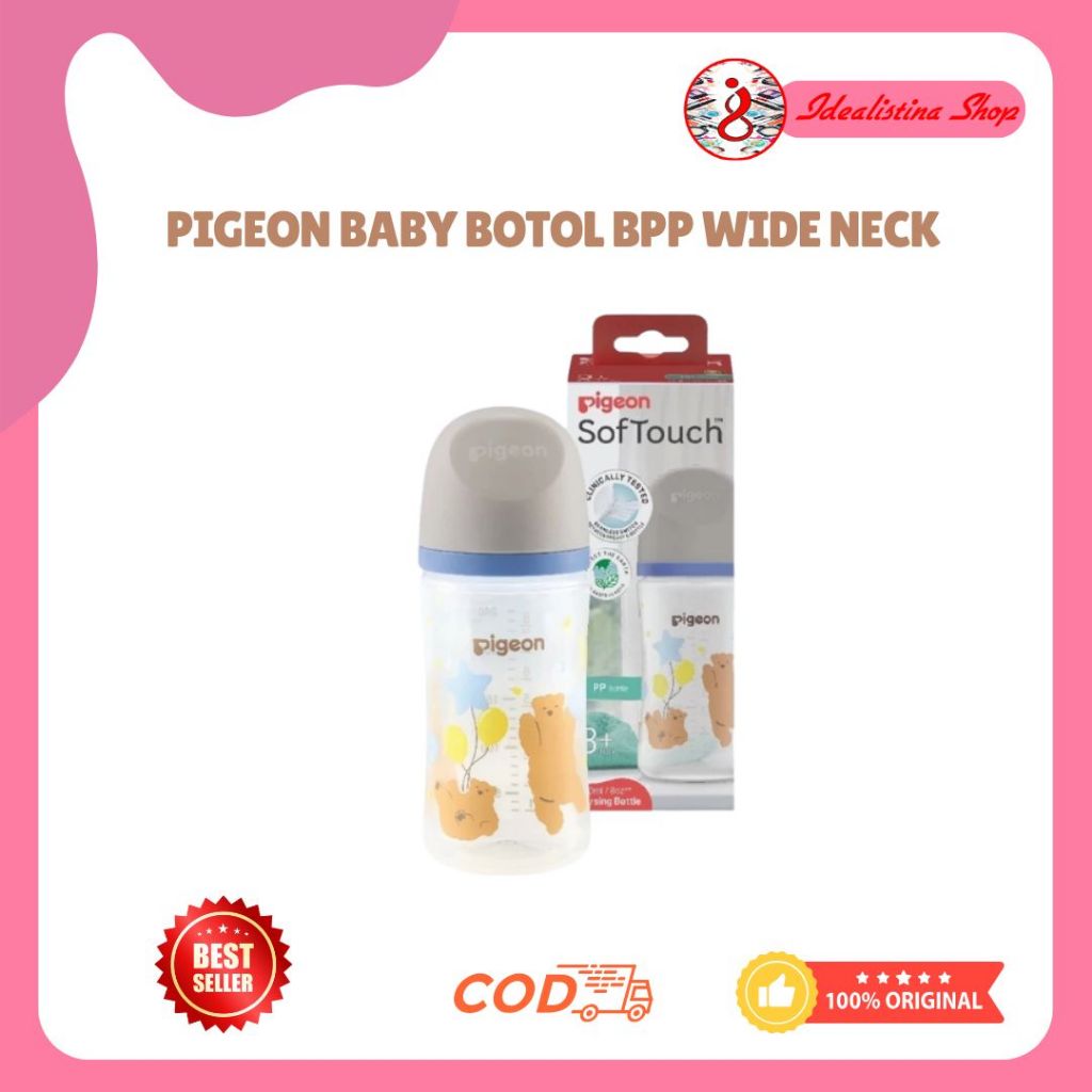 Jual PIGEON BABY Botol BPP Wide Neck w/ Softouch Nipple Gambar Binatang | Shopee Indonesia
