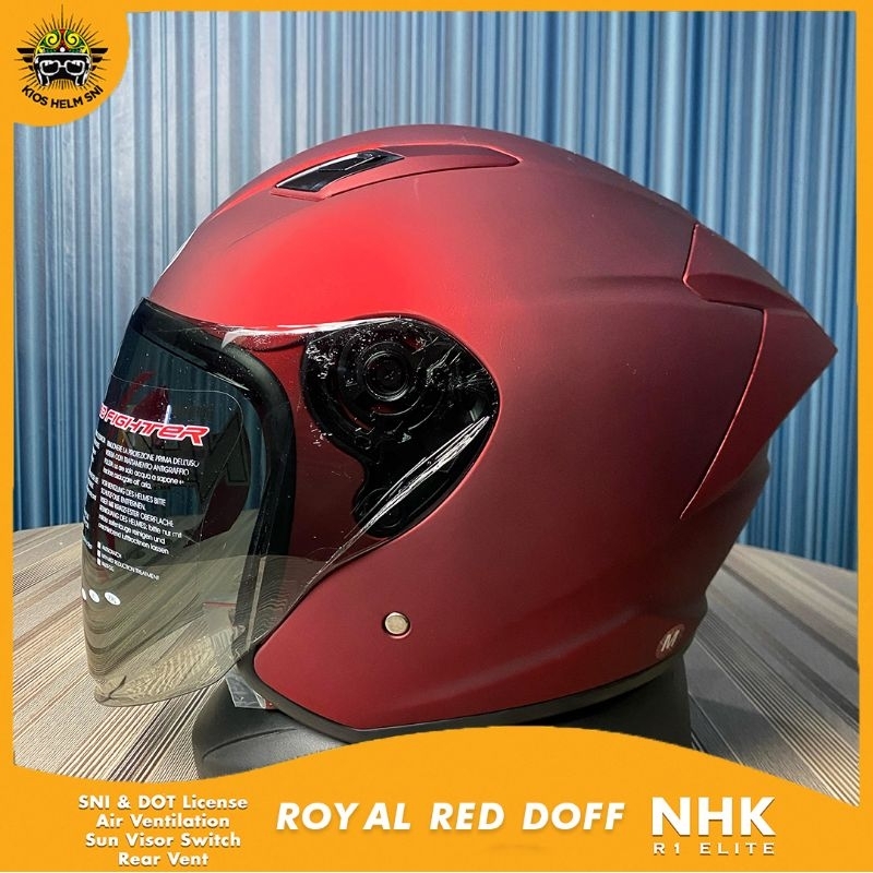 Jual Helm NHK R1 Elite new Red Doff - Helm NHK Original | Shopee Indonesia