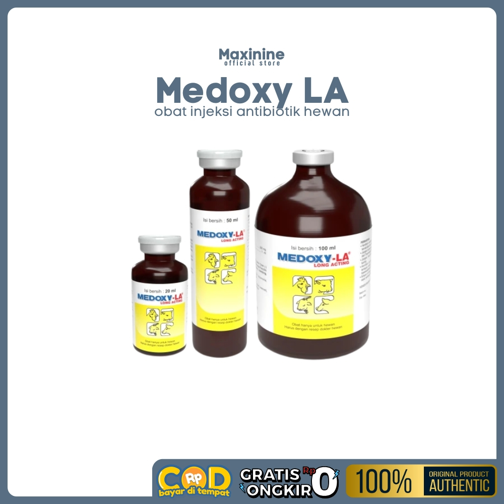 Jual Medoxy LA Antibiotik Hewan untuk Kambing, Sapi, Kuda, Ayam 20ml ...