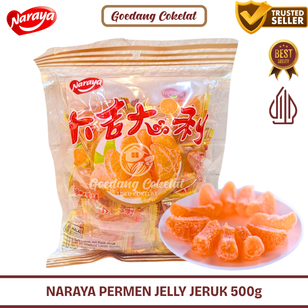 Jual Naraya Jelly Jeruk Mandarin Orange Candy 500gr HALAL | Shopee ...