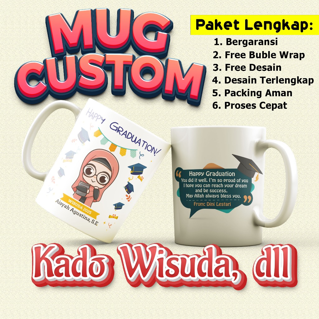 Jual Mug custom wisuda graduation Wedding pernikahan Pemalang ...