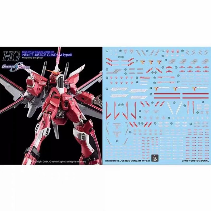 Jual HG 1/144 INFINITE JUSTICE GUNDAM TYPE II WATER DECAL GHOST CUSTOM ...