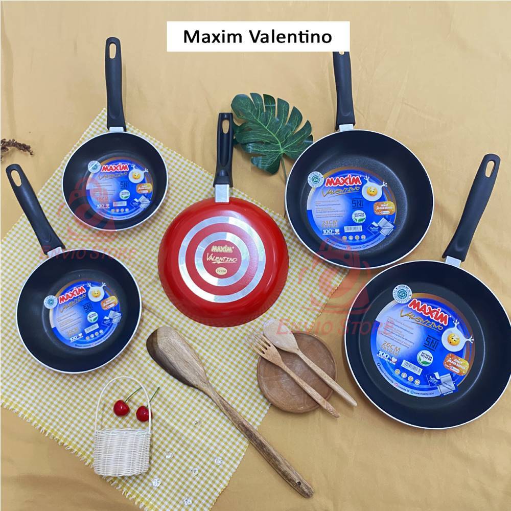 Jual TEFLON ANTI LENGKET, MAXIM VALENTINO FRYPAN UK 12, 18, 20, 22, 24 ...