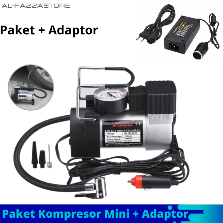 Jual Pompa Angin Mini Compressor Listrik Dc 12V Cet Heavy Duty150 Psi ...